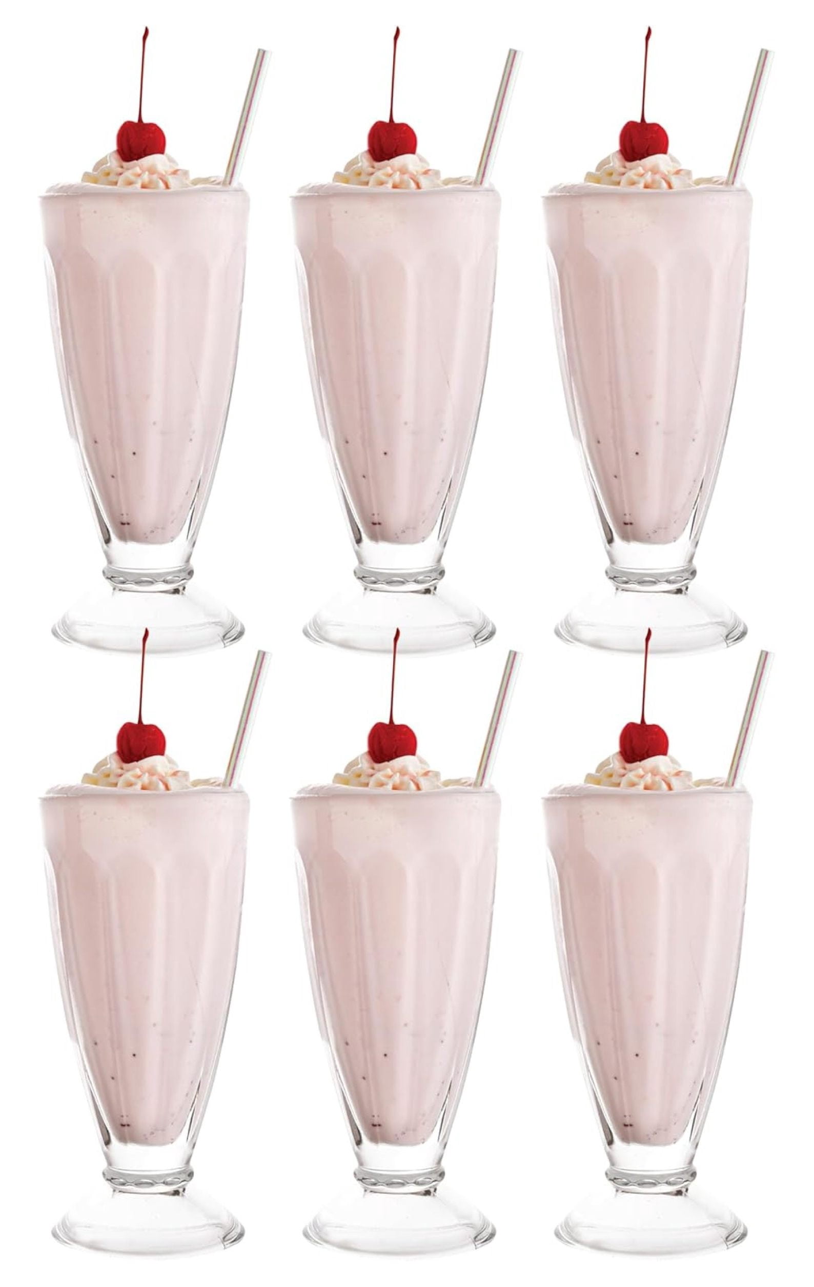 Footed Ice Cream Cups, 11.5 Ounce Milkshake Glasses, Thick and Durable ...