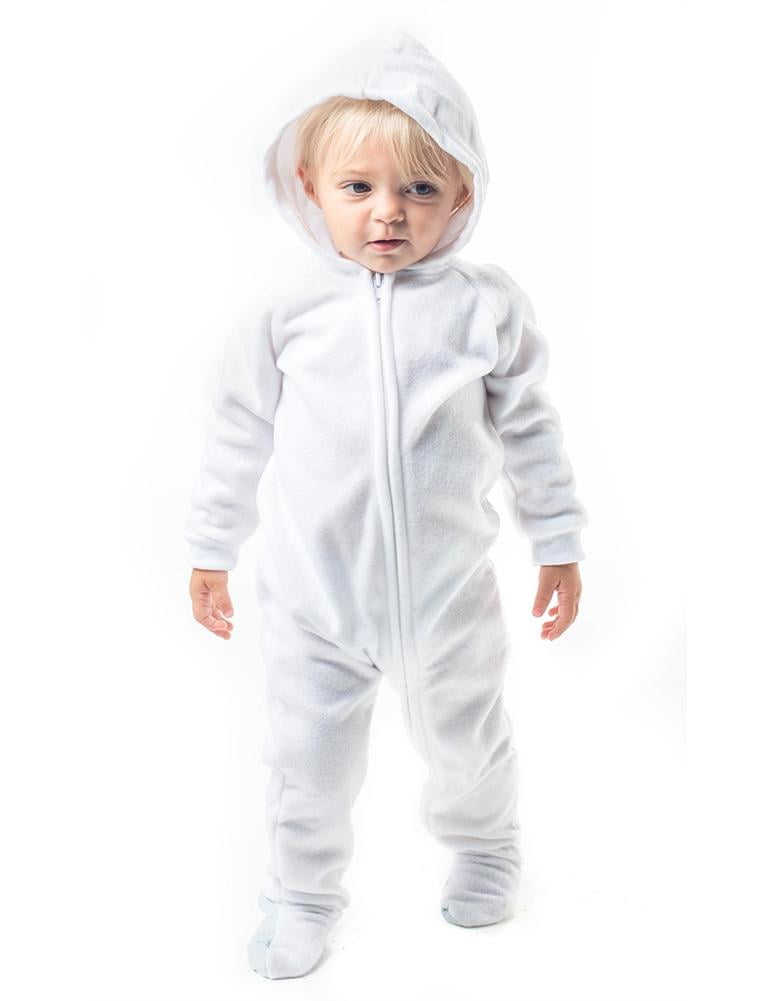 Footed Pajamas - Arctic White Infant Hoodie Fleece One Piece - Infant ...