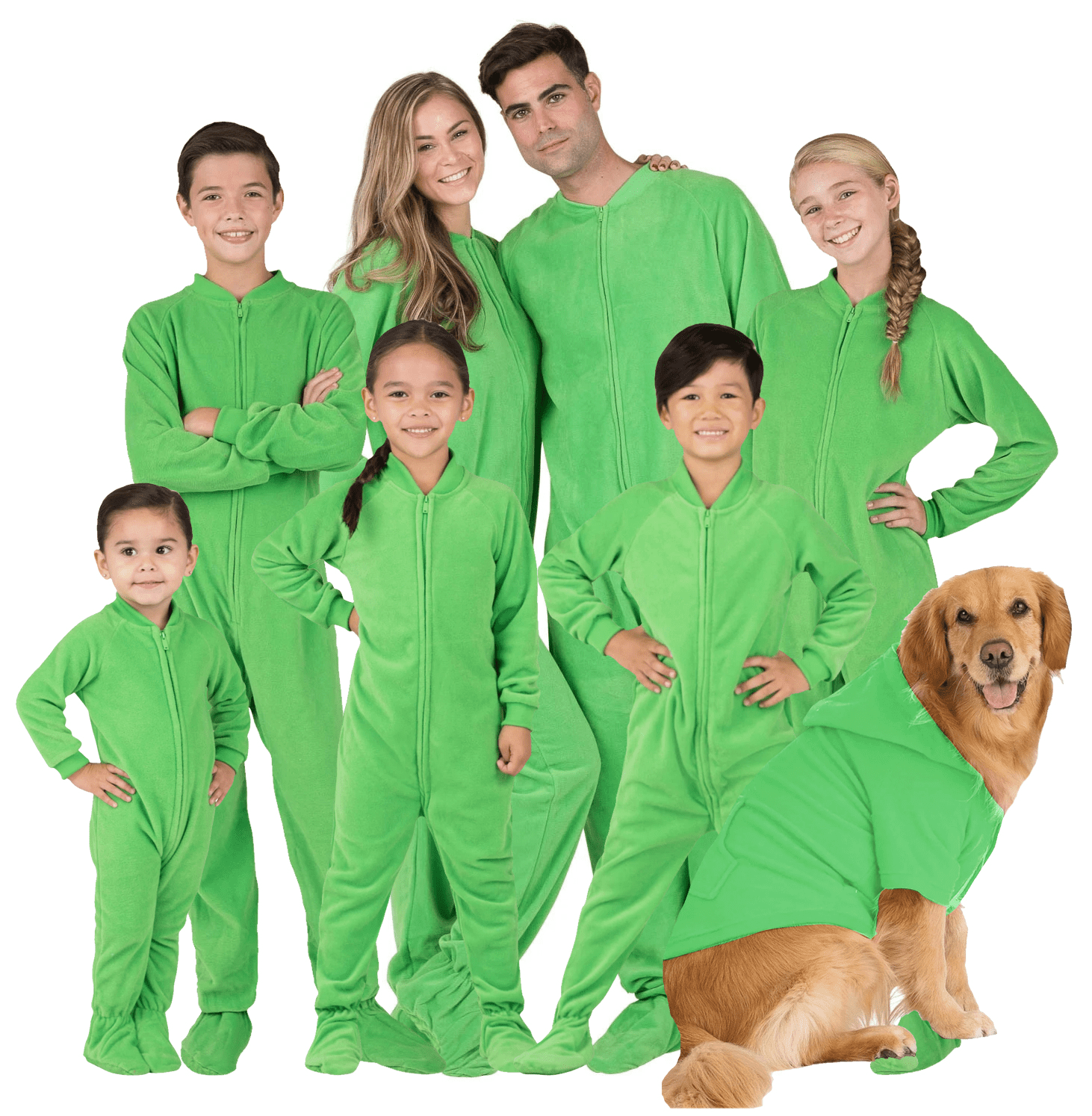Footed Pajamas - Emerald Green Adult Fleece One Piece - Adult - Double ...