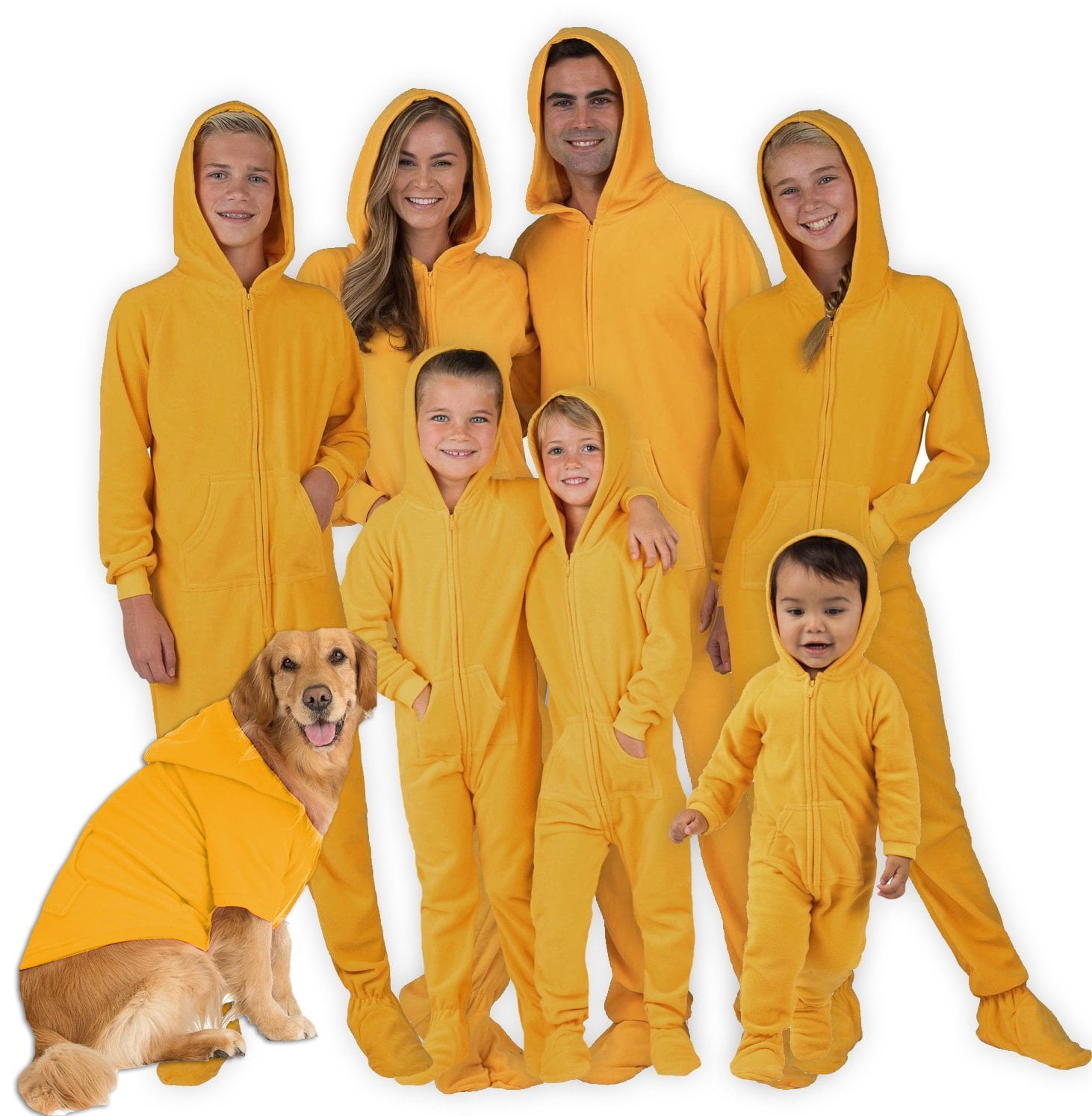 Footed Pajamas - Family Matching Orange Hoodie One Pieces for Boys ...