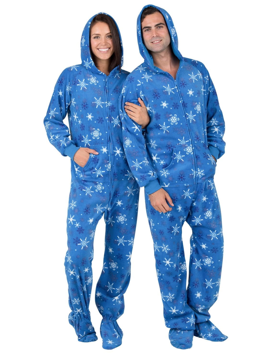 Footed Pajamas Its A Snow Day Adult Hoodie Fleece One Piece Adult
