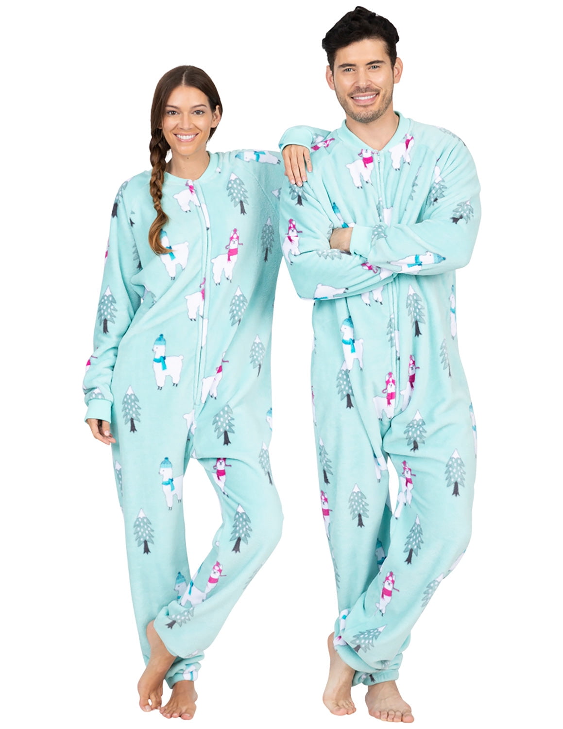 Footed Pajamas - Llamas Adult Footless Hoodie Chenille One Piece ...