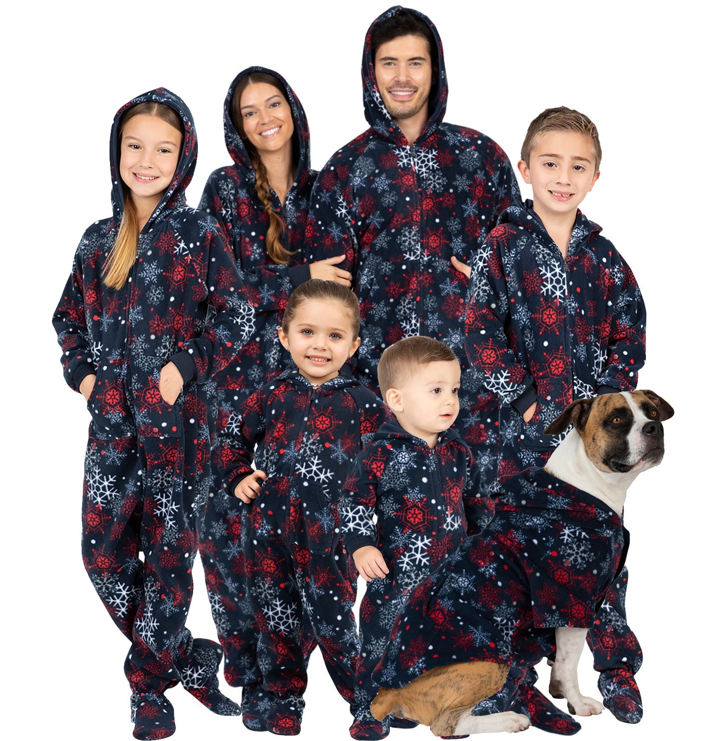 Footed Pajamas - Adult Hooded Onesie, Snowed In Fleece Footie Sleepers ...