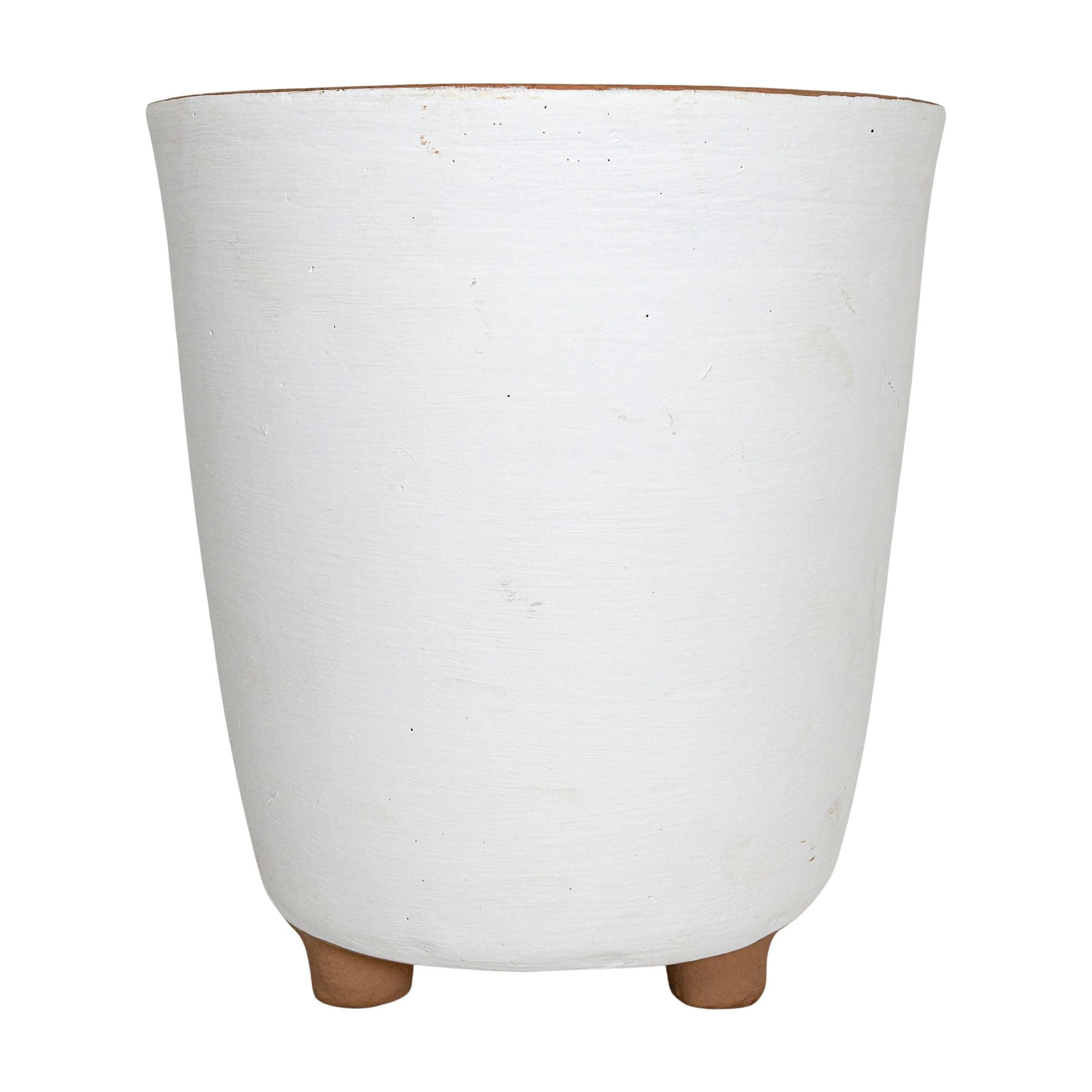 Footed Planter White Terracotta by Foreside Home & Garden - Walmart.com