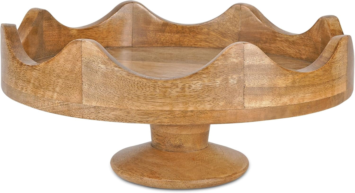 Footed Wooden Fruit Bowl (Mangowood, Natural) - Handcrafted Coffee ...