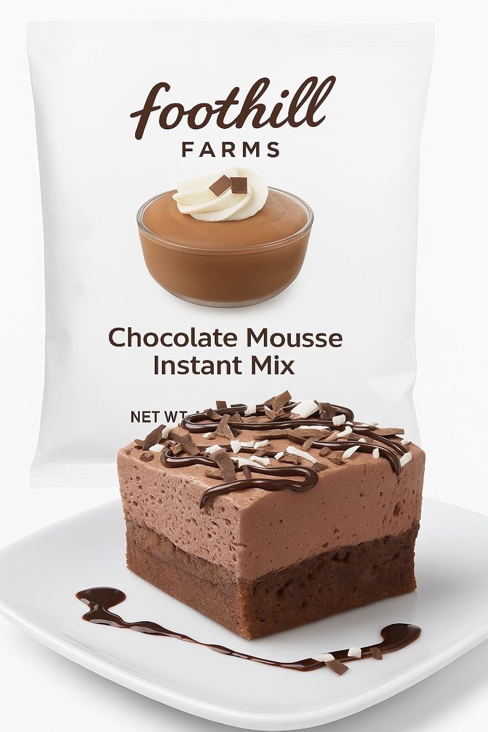 Foothill Farms Chocolate Mousse Instant Mix – 16 oz Pouch, Easy No-Bake ...