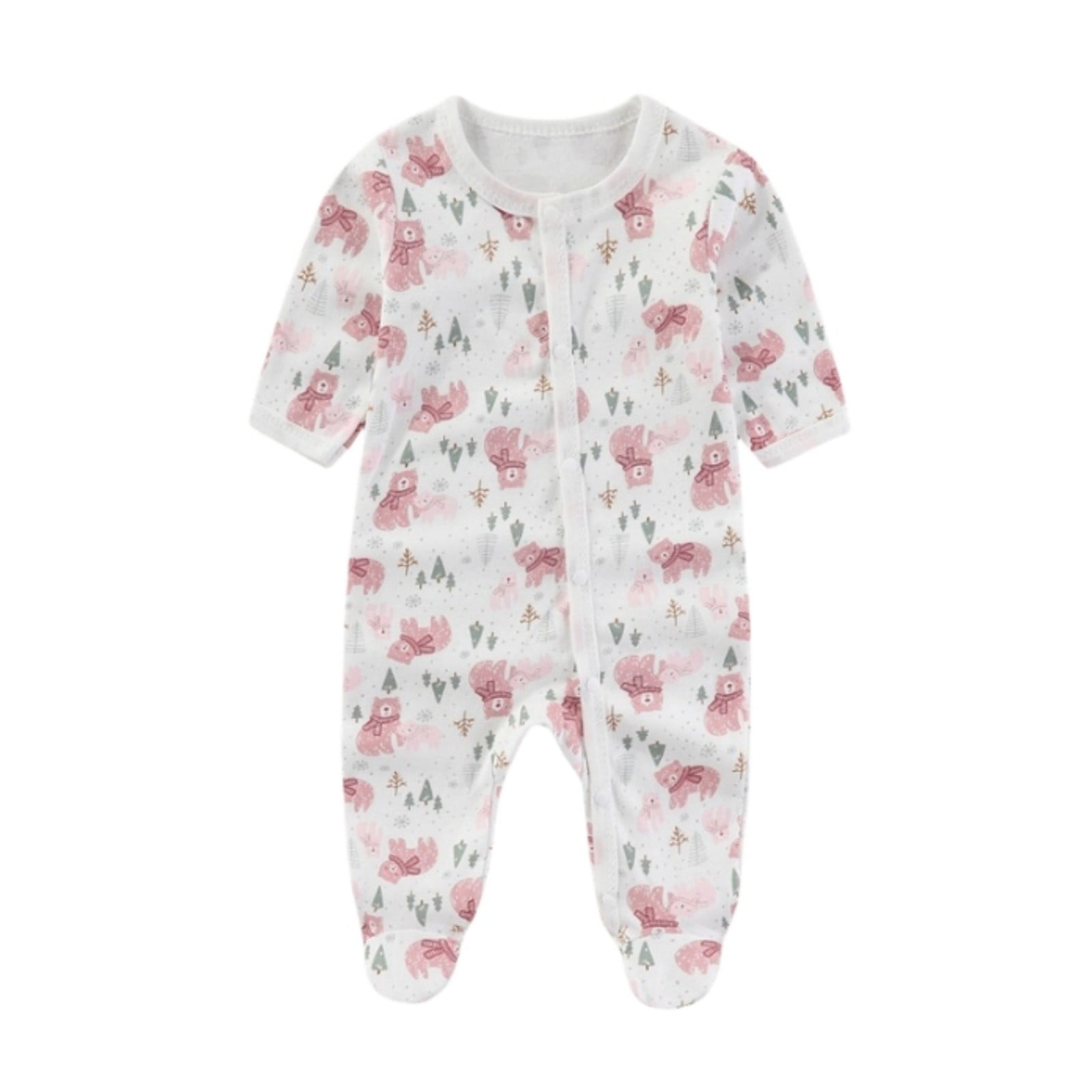 Footless Pajamas Baby Girl Bodysuit Baby Boy Girl Fashion Print Long Sleeve Jumpsuit Overalls ...