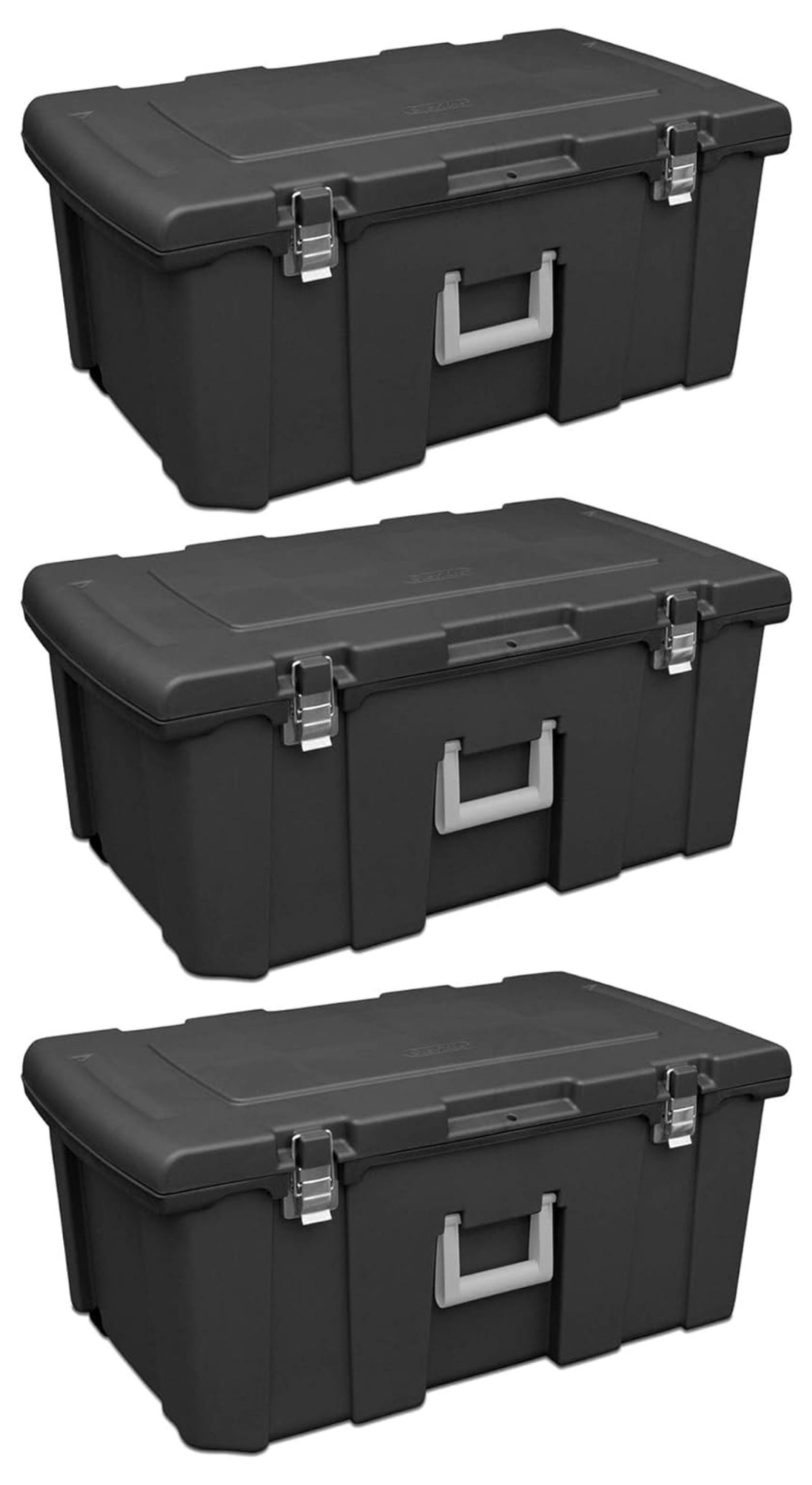 Footlocker, Stackable Storage Bin with Latching Lid, Wheels and Handle ...