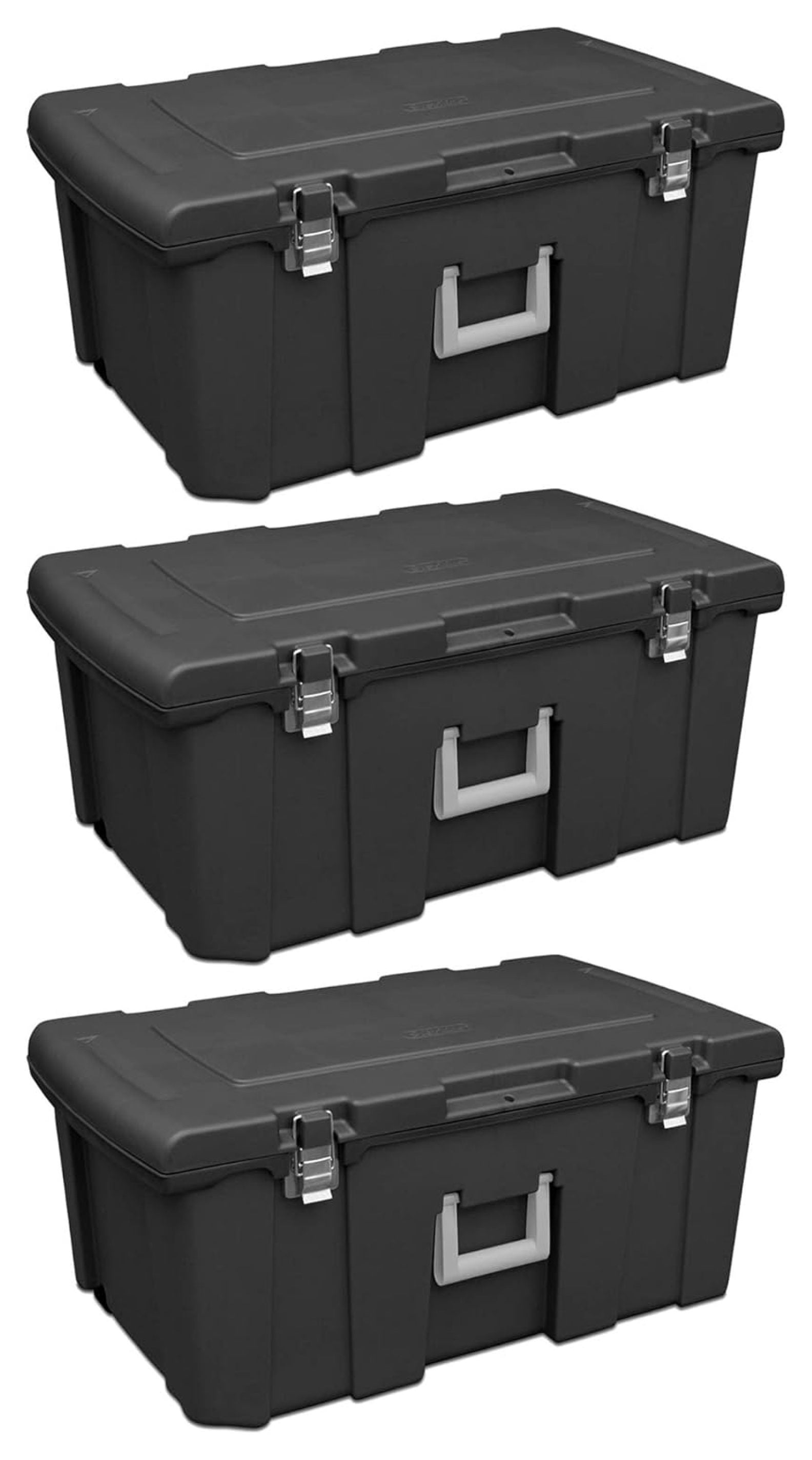 Footlocker, Stackable Storage Bin with Latching Lid, Wheels and Handle ...