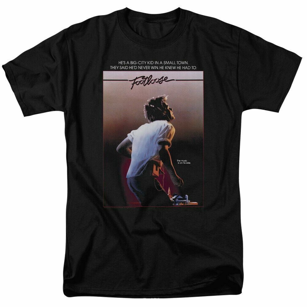 Footloose Poster T Shirt Mens Licensed 80s Dance Movie Tee Black ...