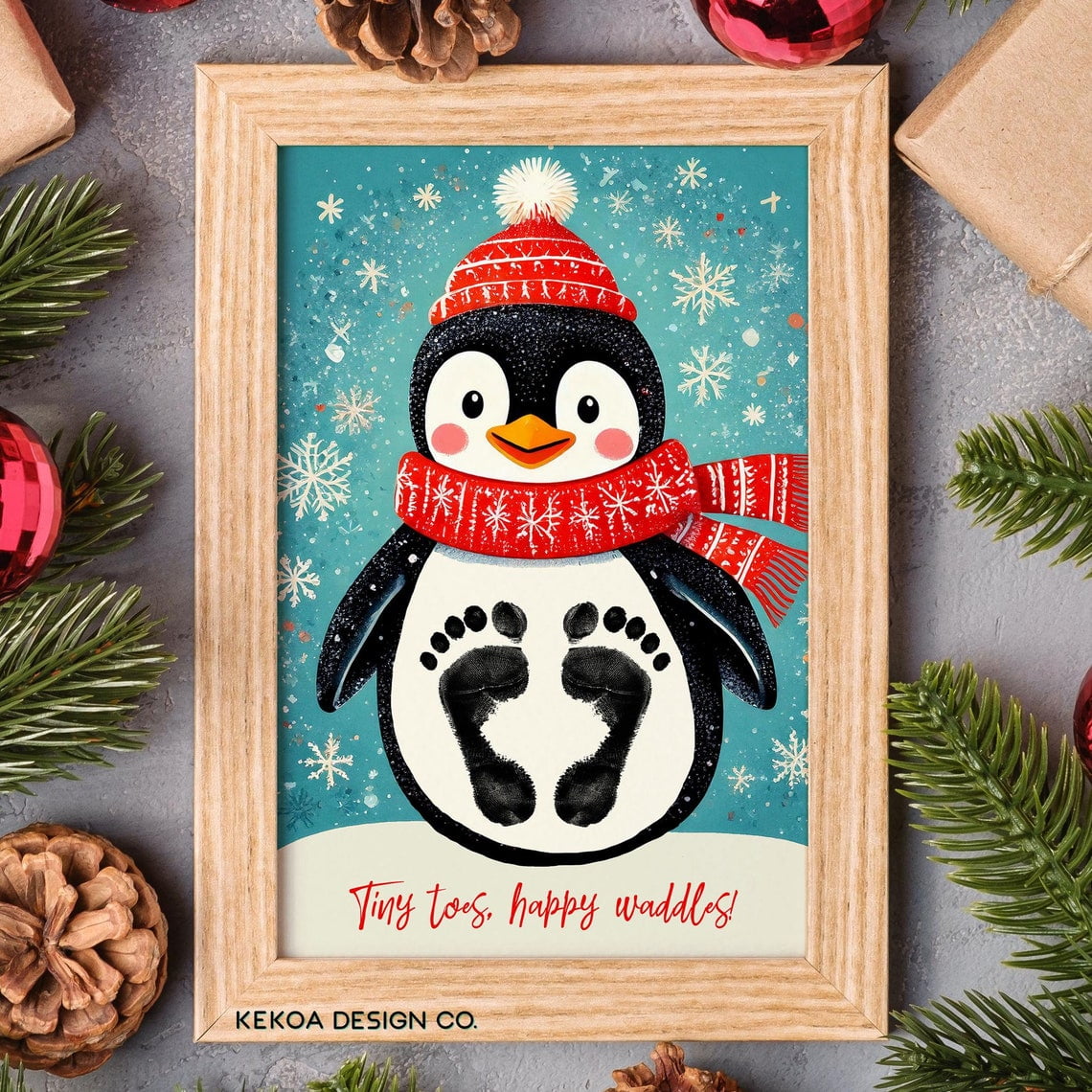 Footprint Art, Penguin Feet, Craft For Kids Baby Toddler, Mom Dad ...