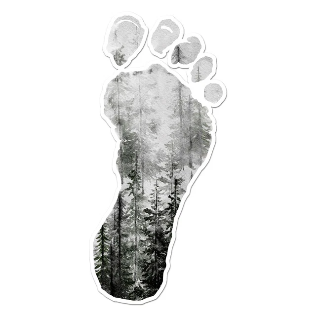 Footprint Bigfoot Sticker Phone Decal Water Bottle Stickers Car Decals ...