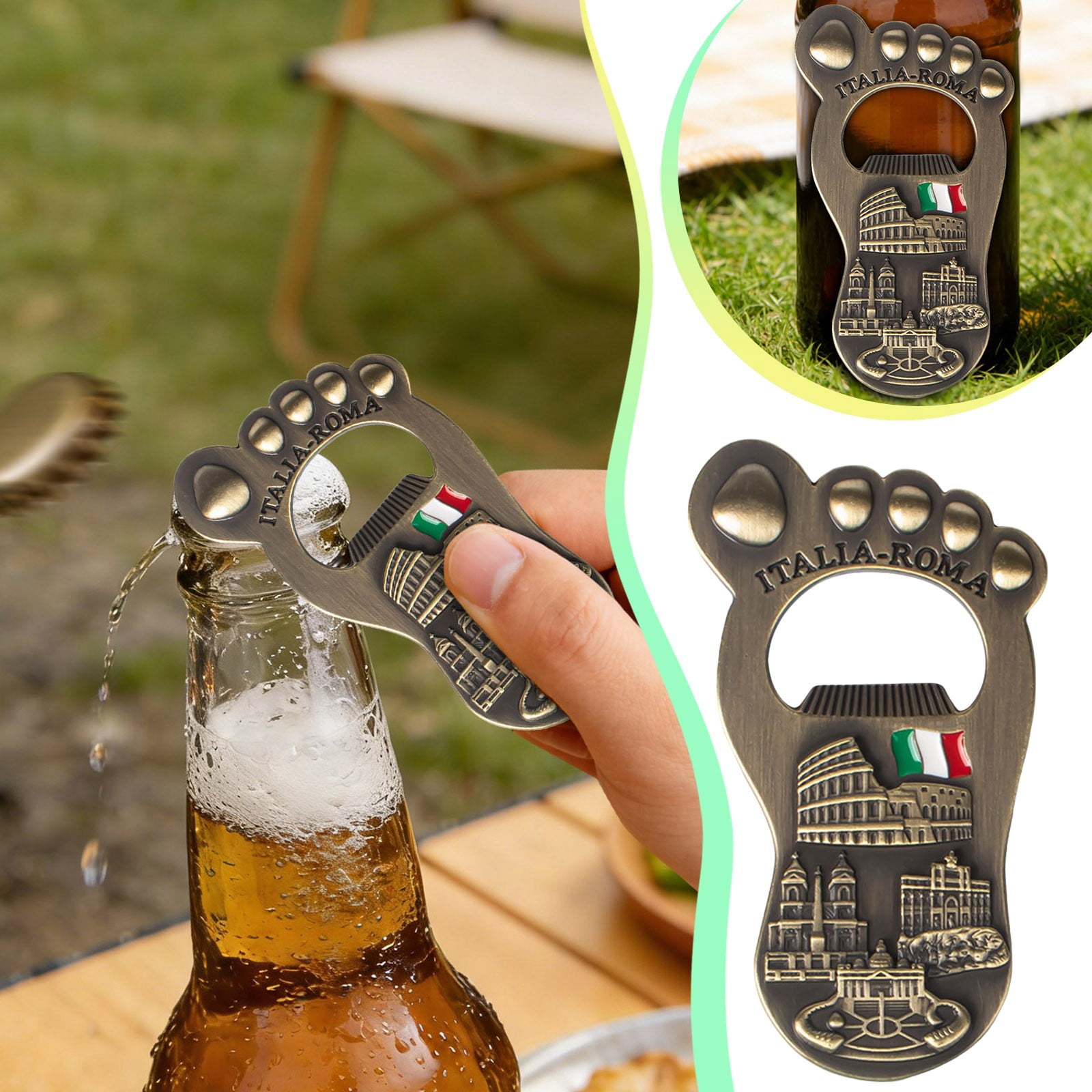Footprint Bottle Openers, Metal Refrigerator Sticker Opener Italian ...