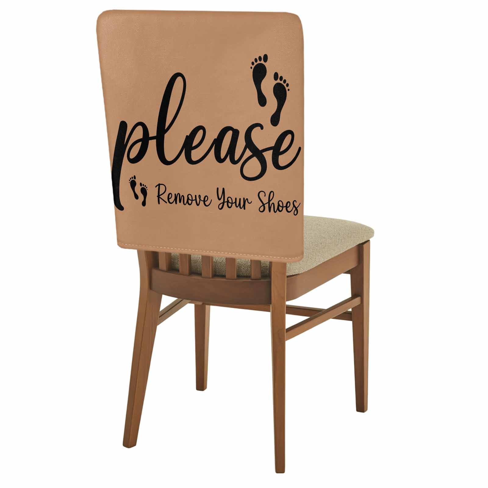 Footprint Text Chair Back Covers Set of 1, Please Remove Your Shoes ...