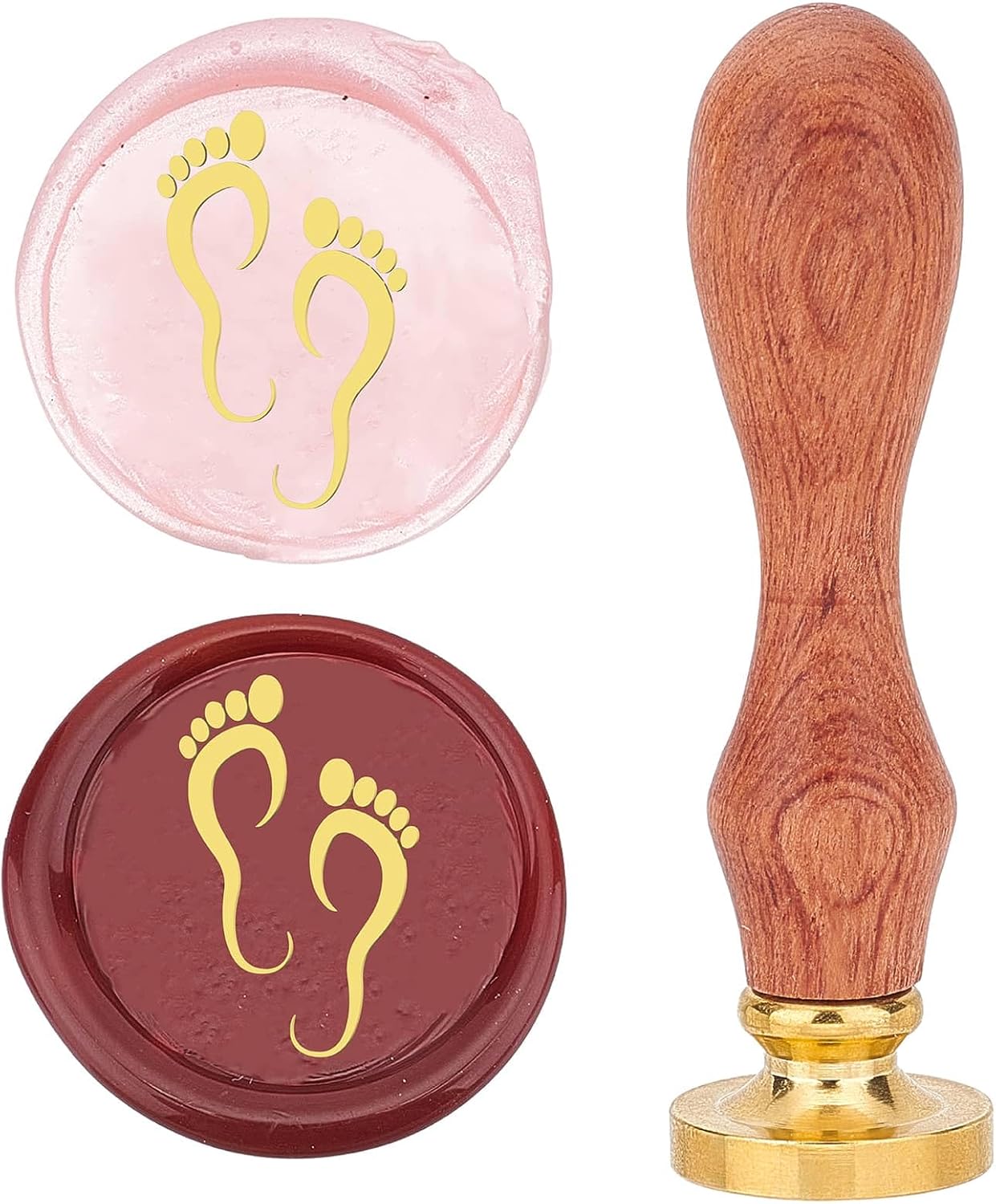 Footprint Wax Seal Stamp 25mm Sealing Wax Stamps Retro Rosewood Handle ...