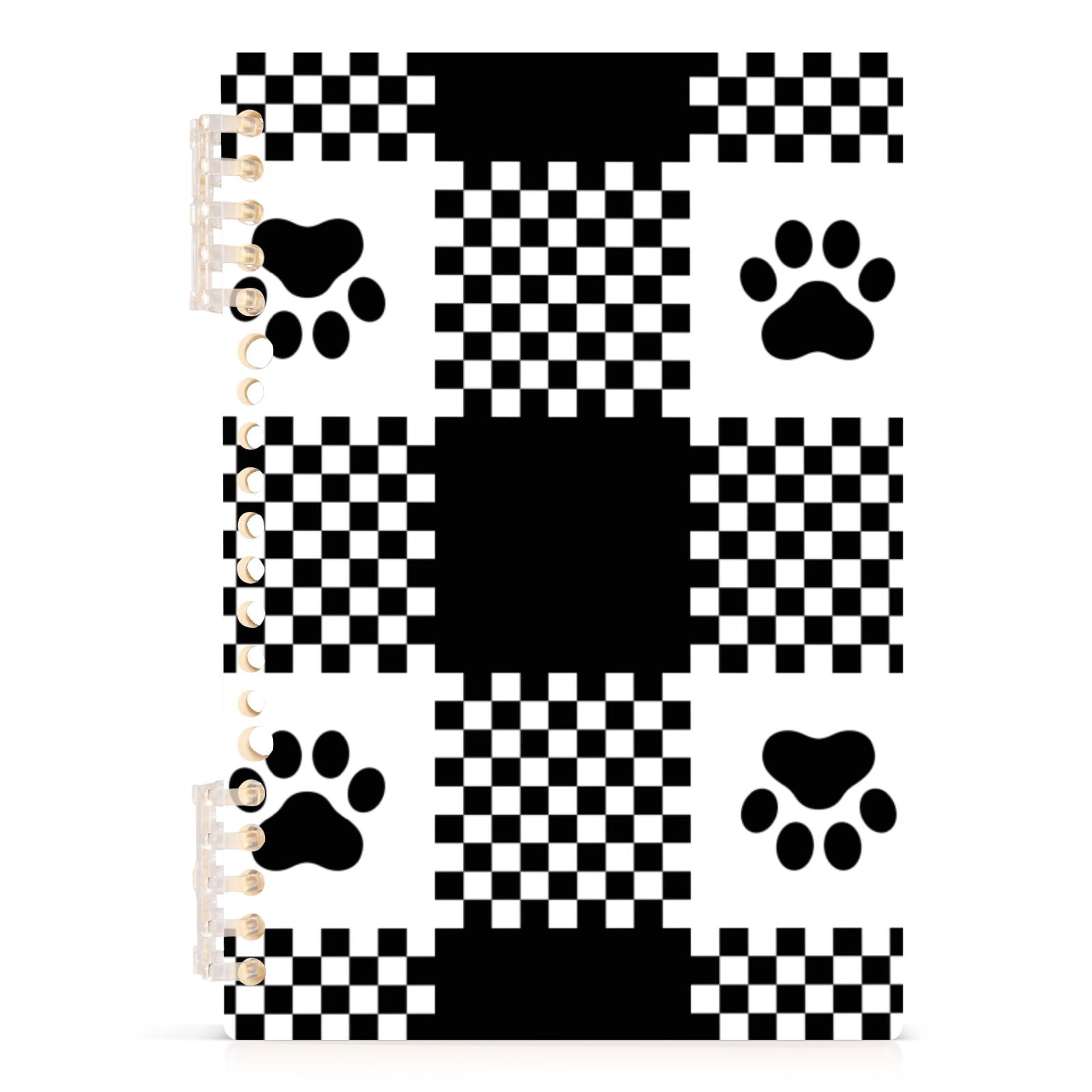 Footprint with Checked Spiral Journal Notebook College Ruled Notebook 8 ...