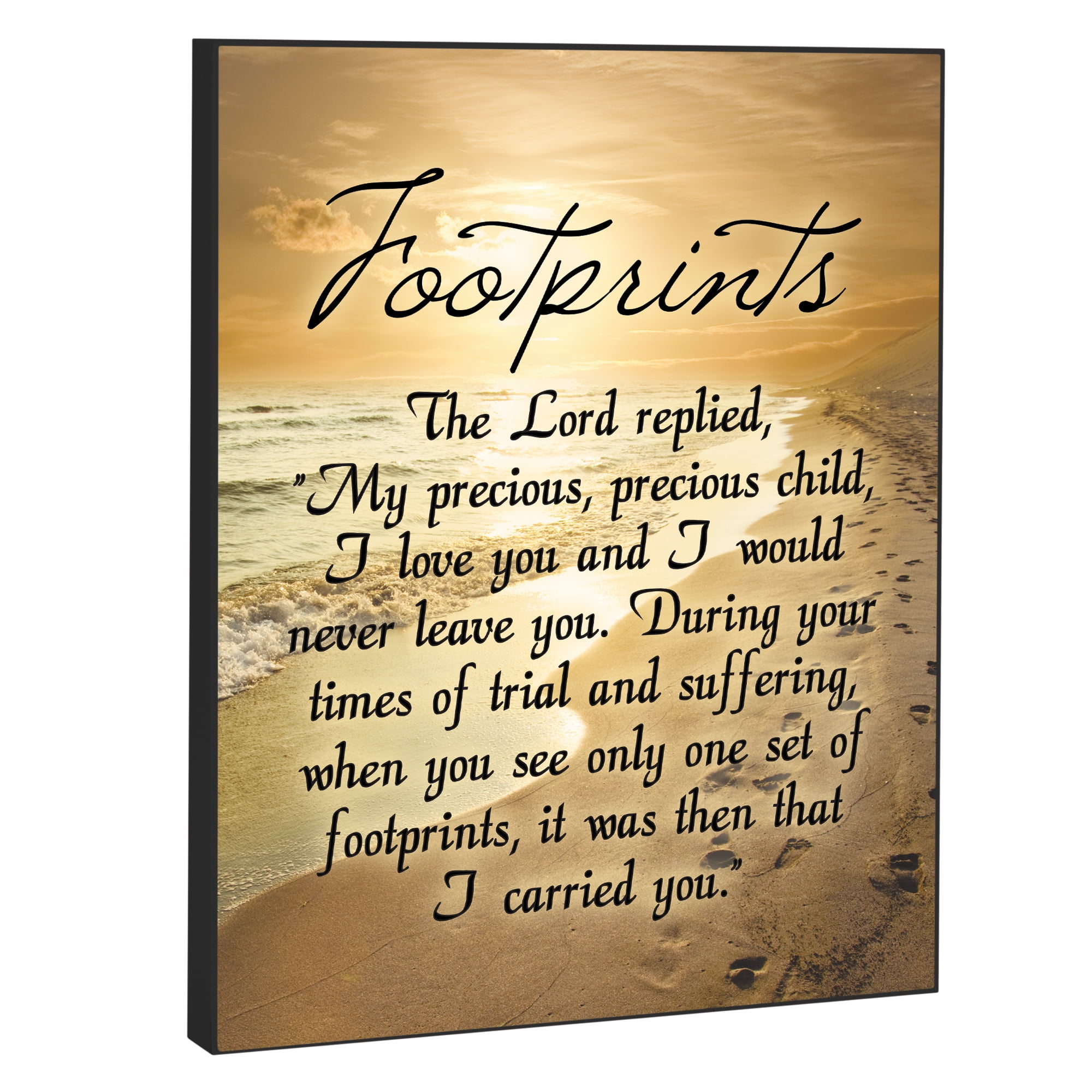 Footprints 8 x 10 Wood Print Overlay Wall Art Sign Plaque - Walmart.com