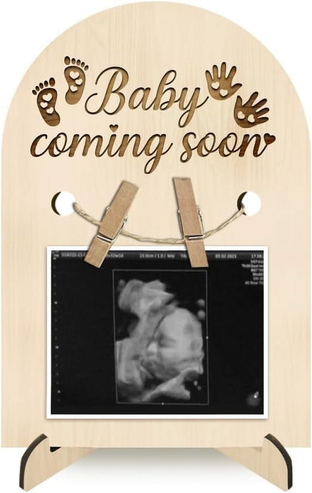 Footprints and Handprints Patterns Wood Announcement Picture Frame ...