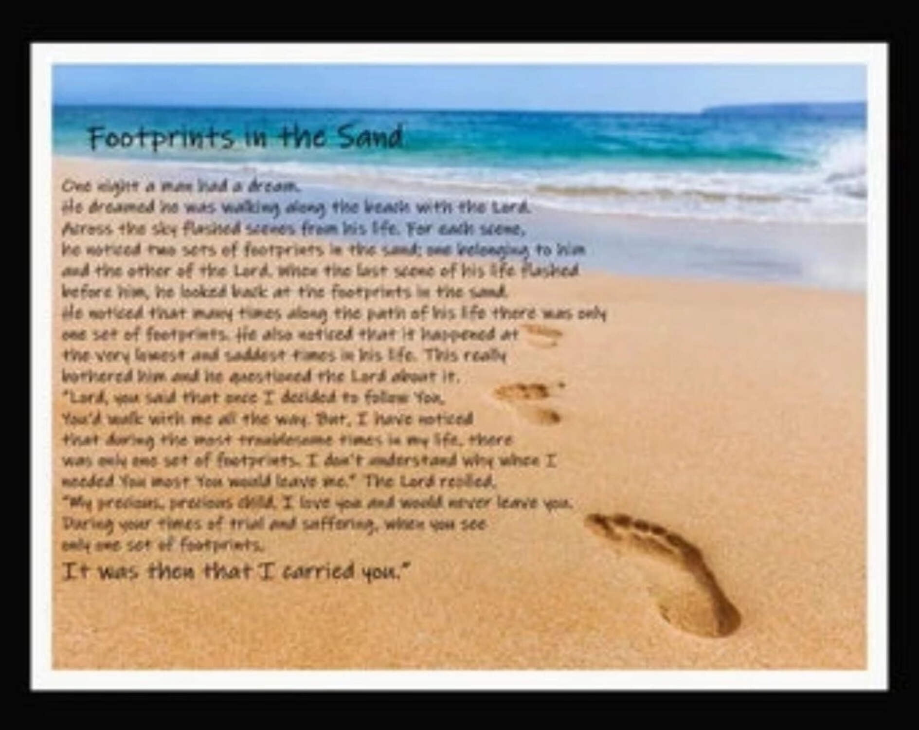 Footprints In The Sand Faith Cotton Panel Fabric - Walmart.com