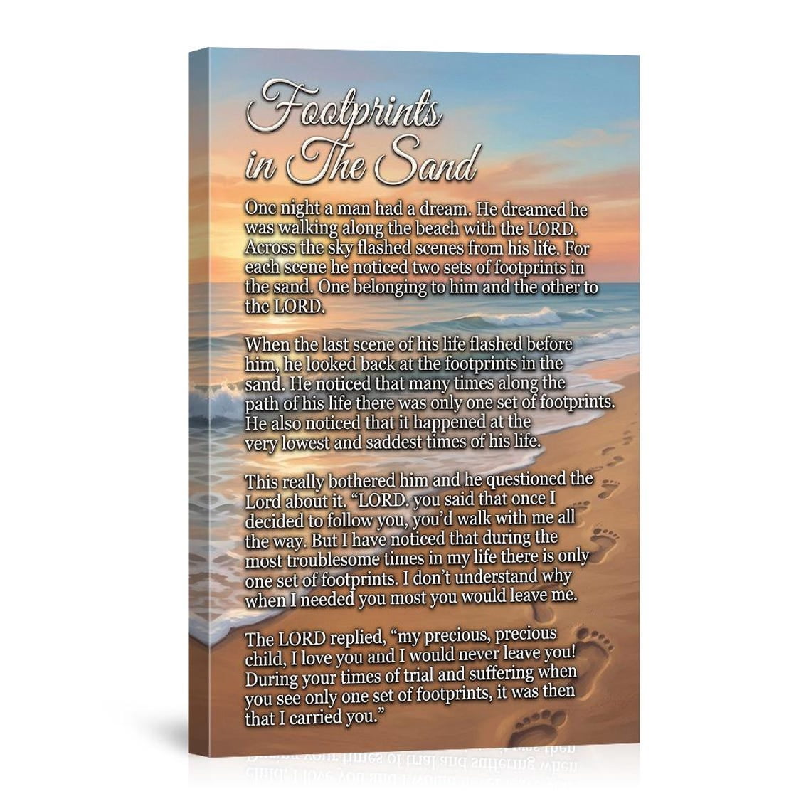 Footprints In The Sand Poem Beach Sunset Christian Inspirational ...
