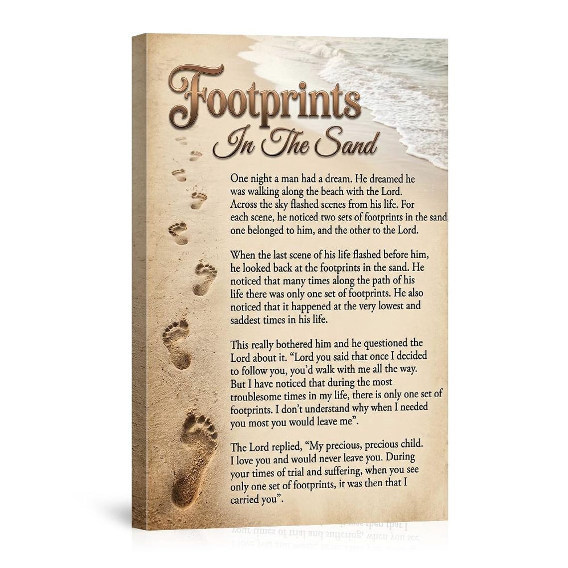 Footprints In The Sand Poem Vintage Beach Christian Inspirational ...