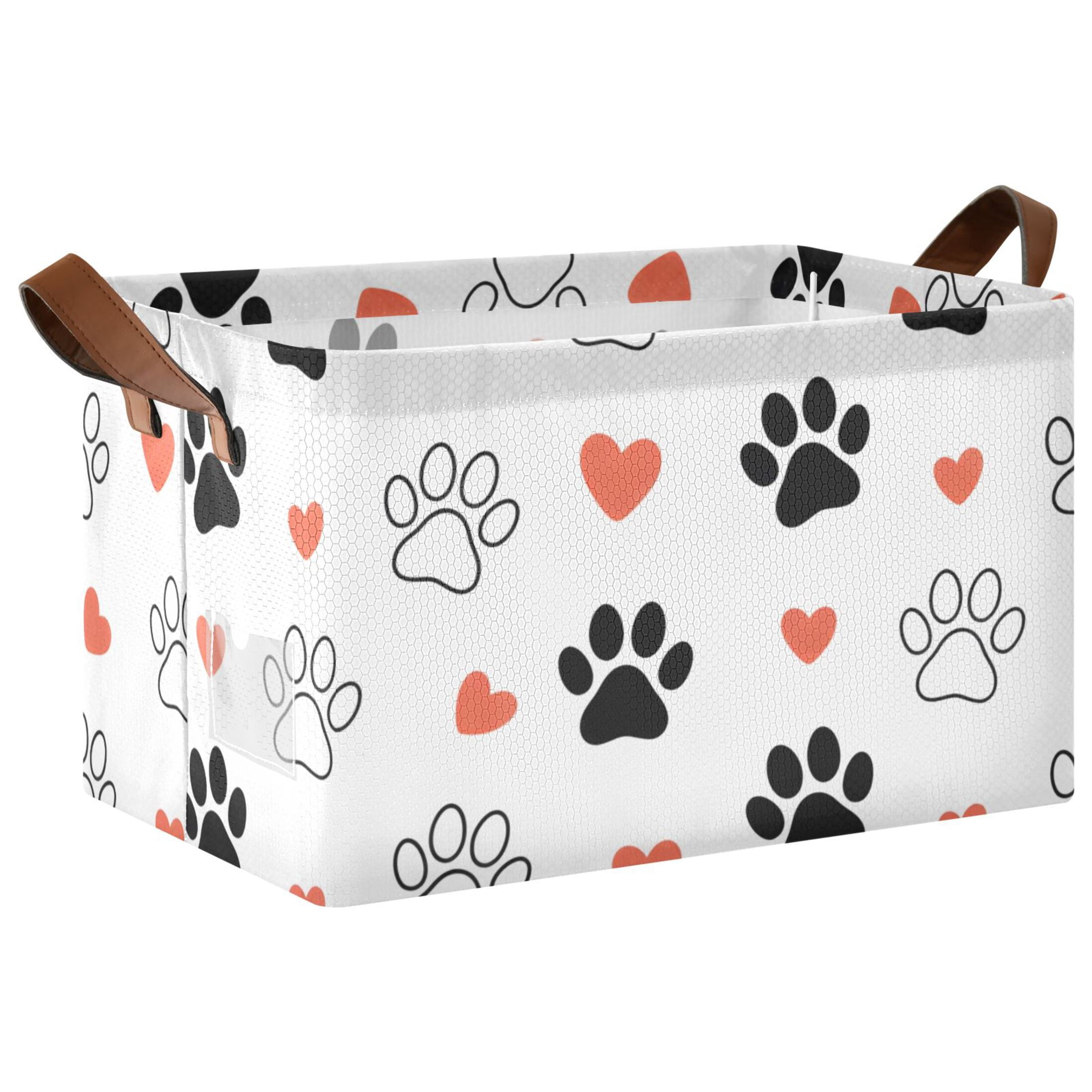 Footprints Love Collapsible Storage Bin Open Home Shelf Basket Water ...