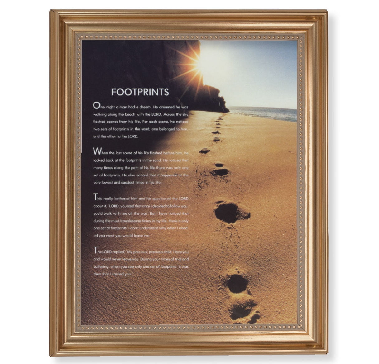 Footprints Picture Framed Wall Art Decor Extra Large, Classic Gold-Leaf ...