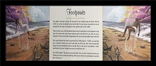 Footprints (Religious Male & Female) - Lester Kerns 8x20 Black Framed ...