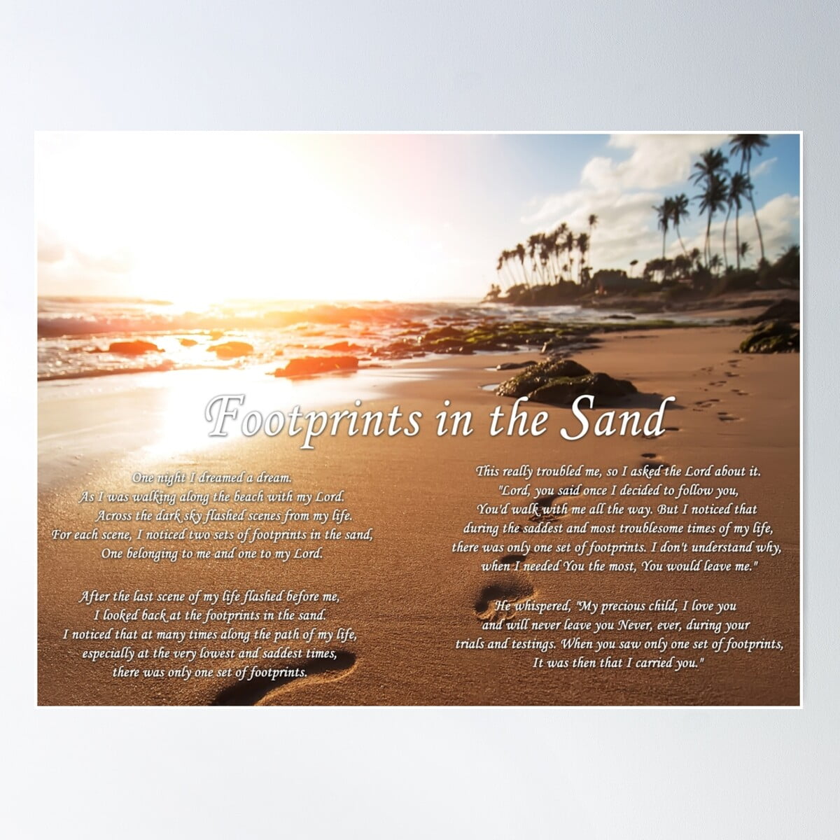Footprints In The Sand #3 Poem Quote Lyrics Prayer Song Jesus Footsteps ...