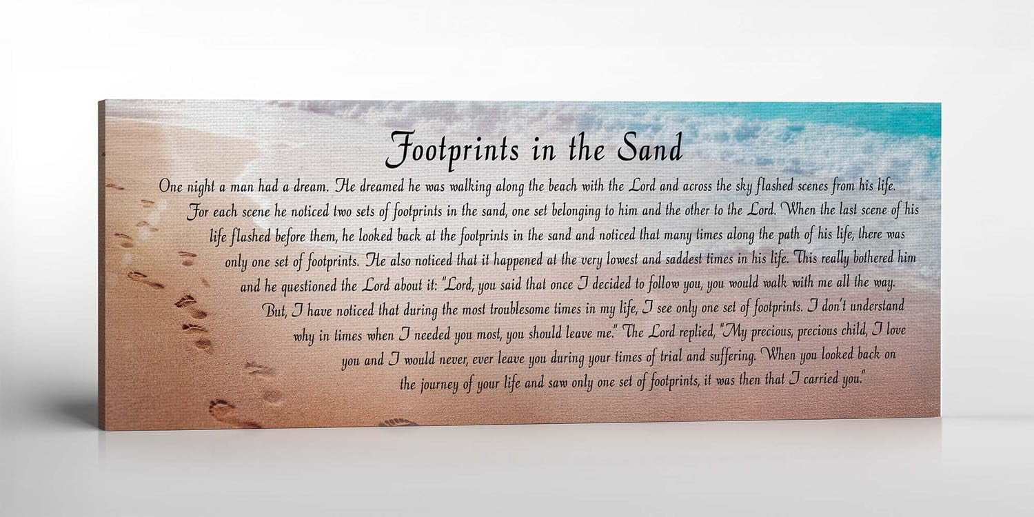 Footprints in the Sand Wall Decor, Footprints in the Sand Inspirational ...
