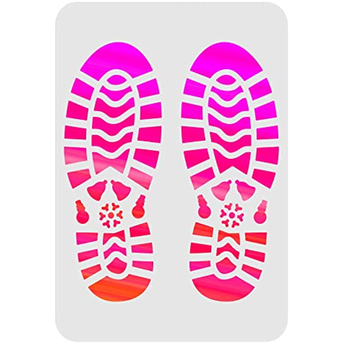 Footprints Stencil Template 11.6x8.3 inch Plastic Shoe Print Pattern ...