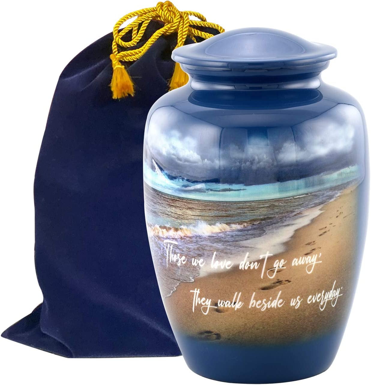 Footprints Hand Painted Adult Beach Cremation Urn, Large - Walmart.com