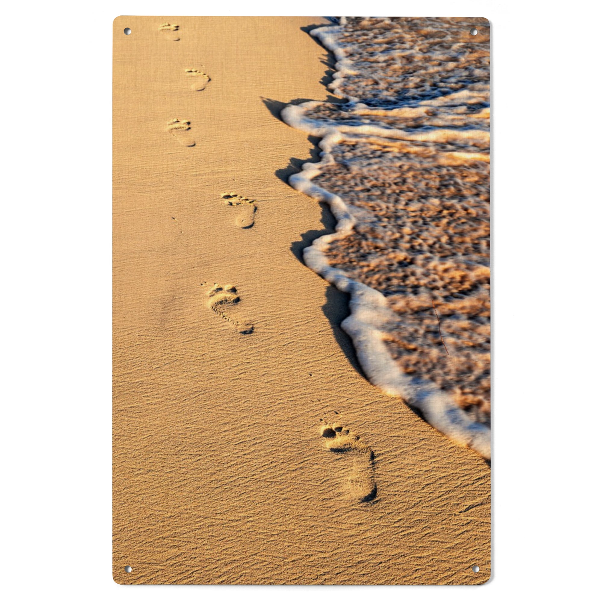 Footprints in Sand Birch Wood Wall Sign (6x9 Rustic Home Decor, Ready ...