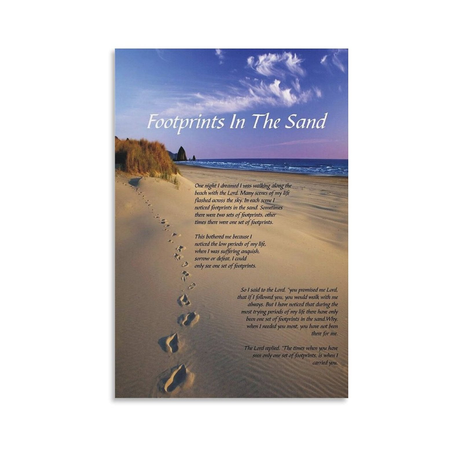 Footprints in The Sand Wall Art Posters Wall Art Painting Canvas Gift ...