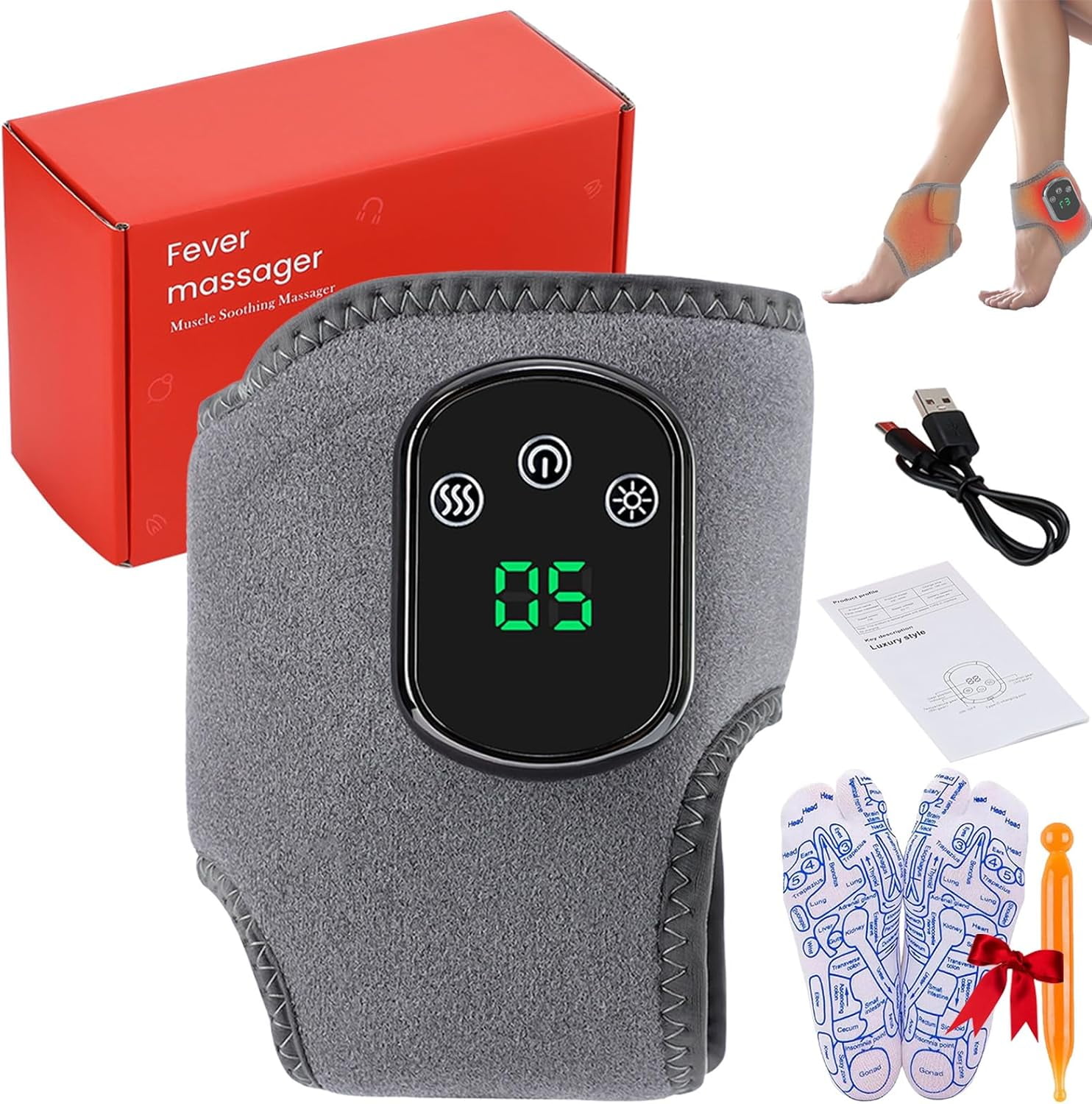 Footrenew Triple Method Massager, 3-in-1 Heated Wrap, Portable Foot ...