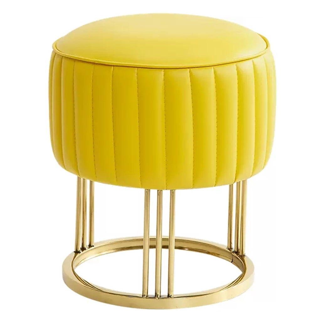 Footrest For Couch, Round Foot Stool For Living Room,Leather Ottoman ...