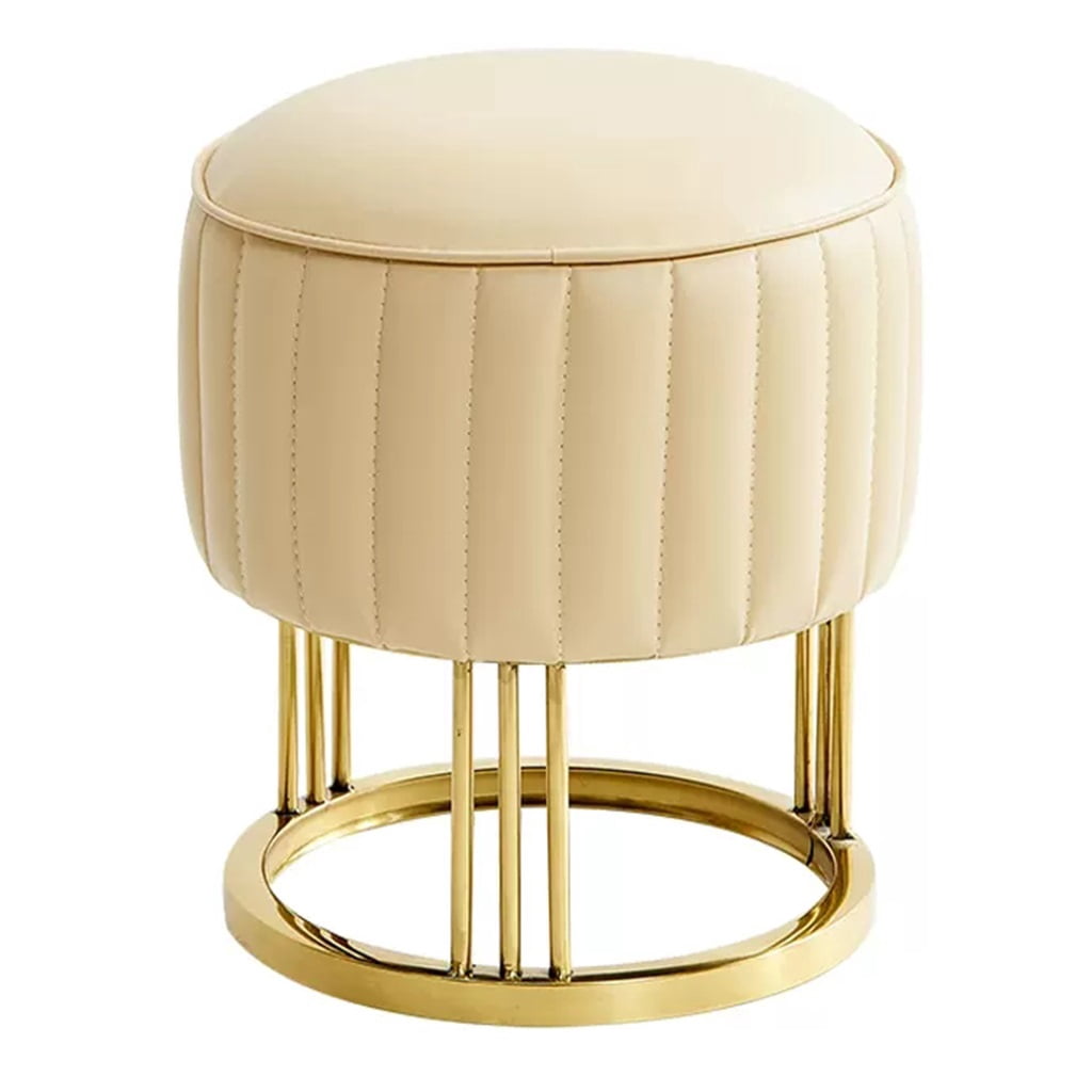 Footrest For Couch, Round Foot Stool For Living Room,Leather Ottoman ...