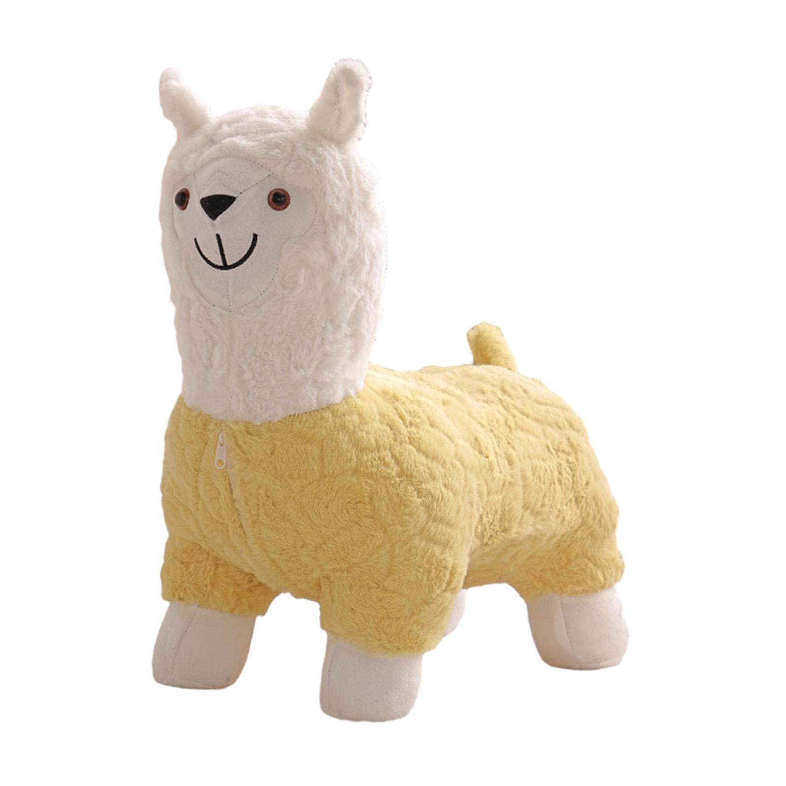 Footrest Ottoman, Kid Stool Alpaca Plush Doll Padded Seat Cartoon ...