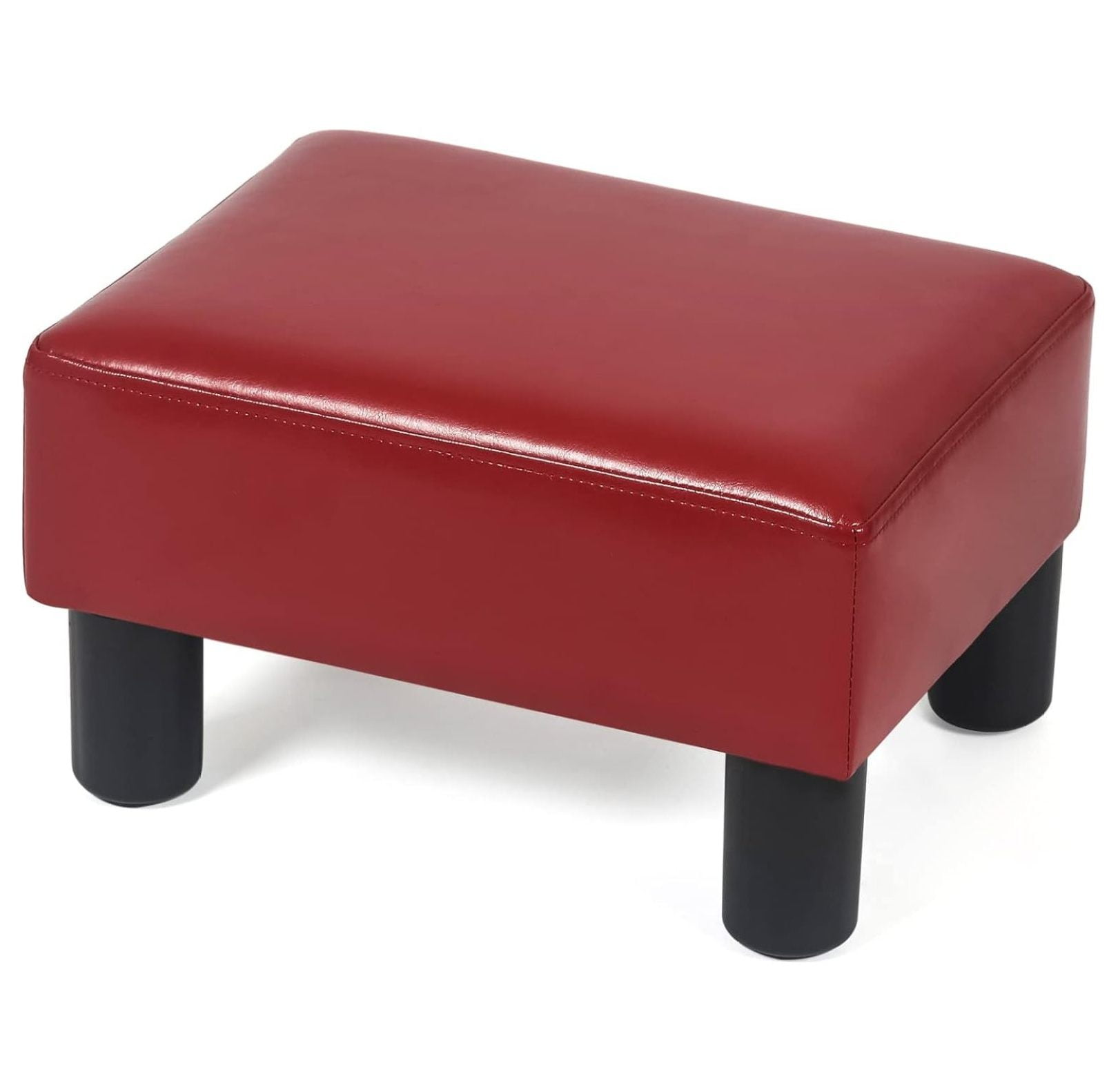Footrest Ottoman Modern Small Rectangular Faux Leather Footstools for ...