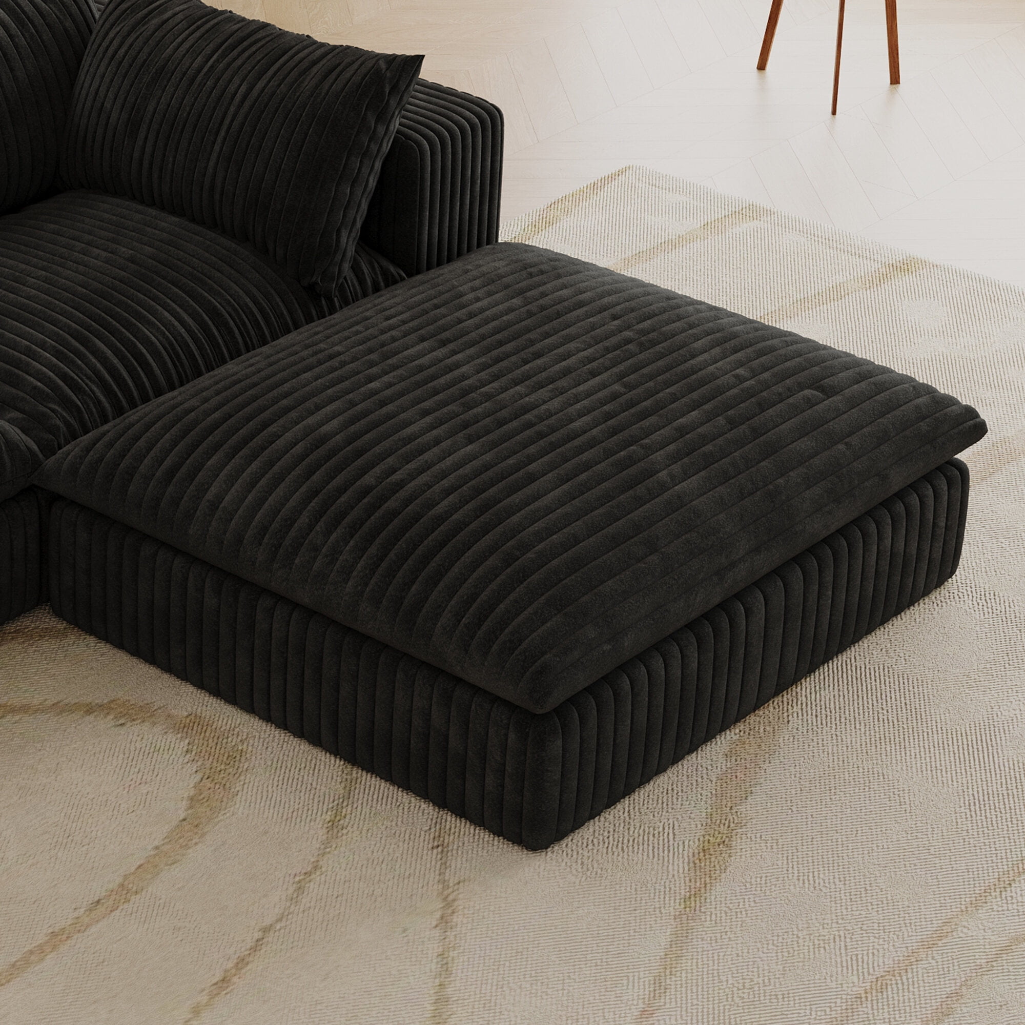 Footrest Ottomans Cloud Sofa,Corduroy Fabric,Deep Seat Couches,Double ...