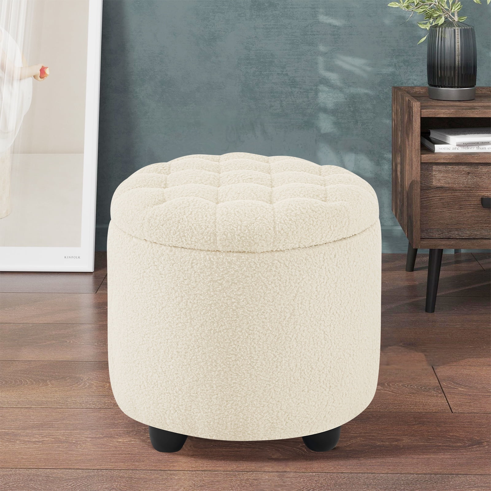 Footrest Ottomans Modern Button Tufted Accent Storage Ottoman, Small ...