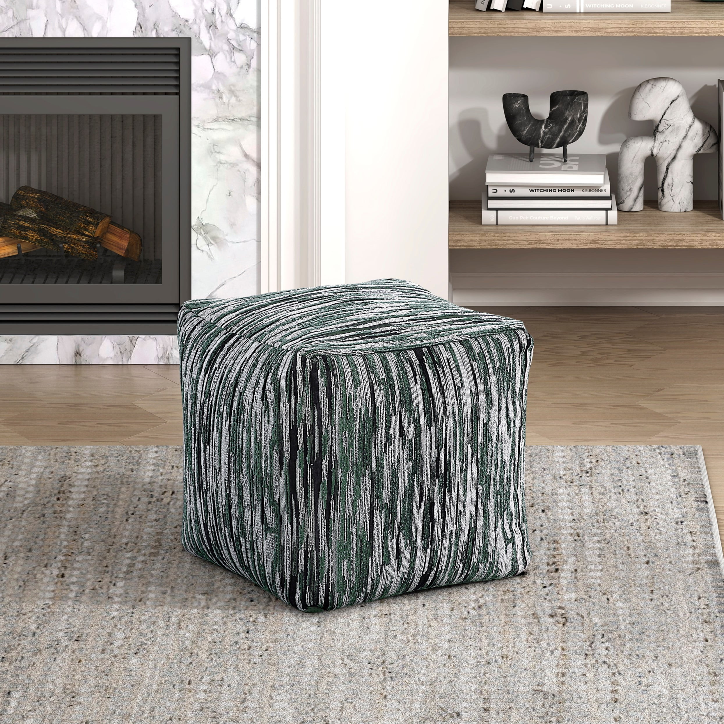 Footrest Ottomans Modern Pouf Multi-Color Fabric Upholstered Ottoman ...