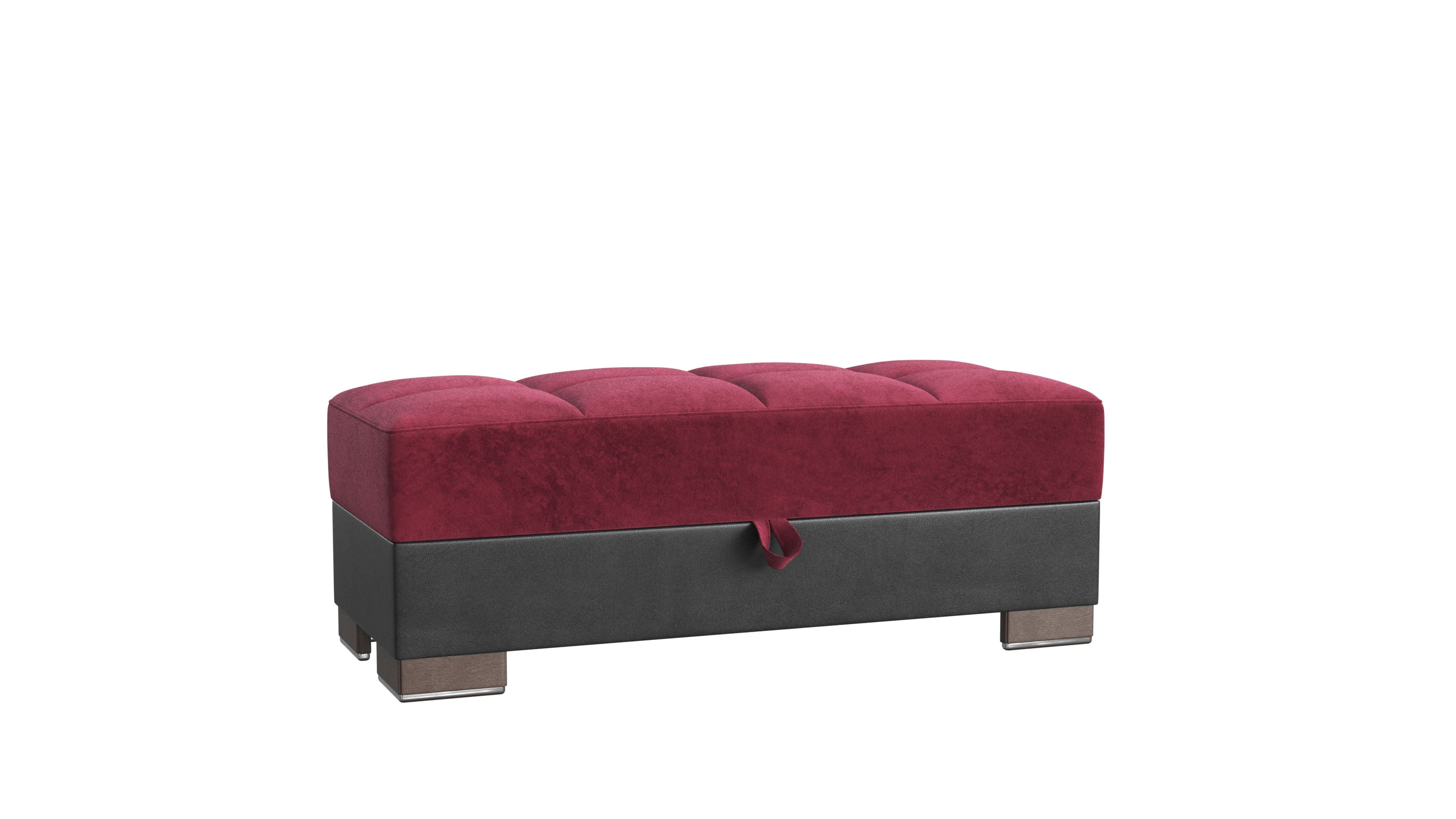 Footrest Ottomans PrimeNest ZenAero Collection Upholstered Convertible Wood Trimmed Ottoman with ...