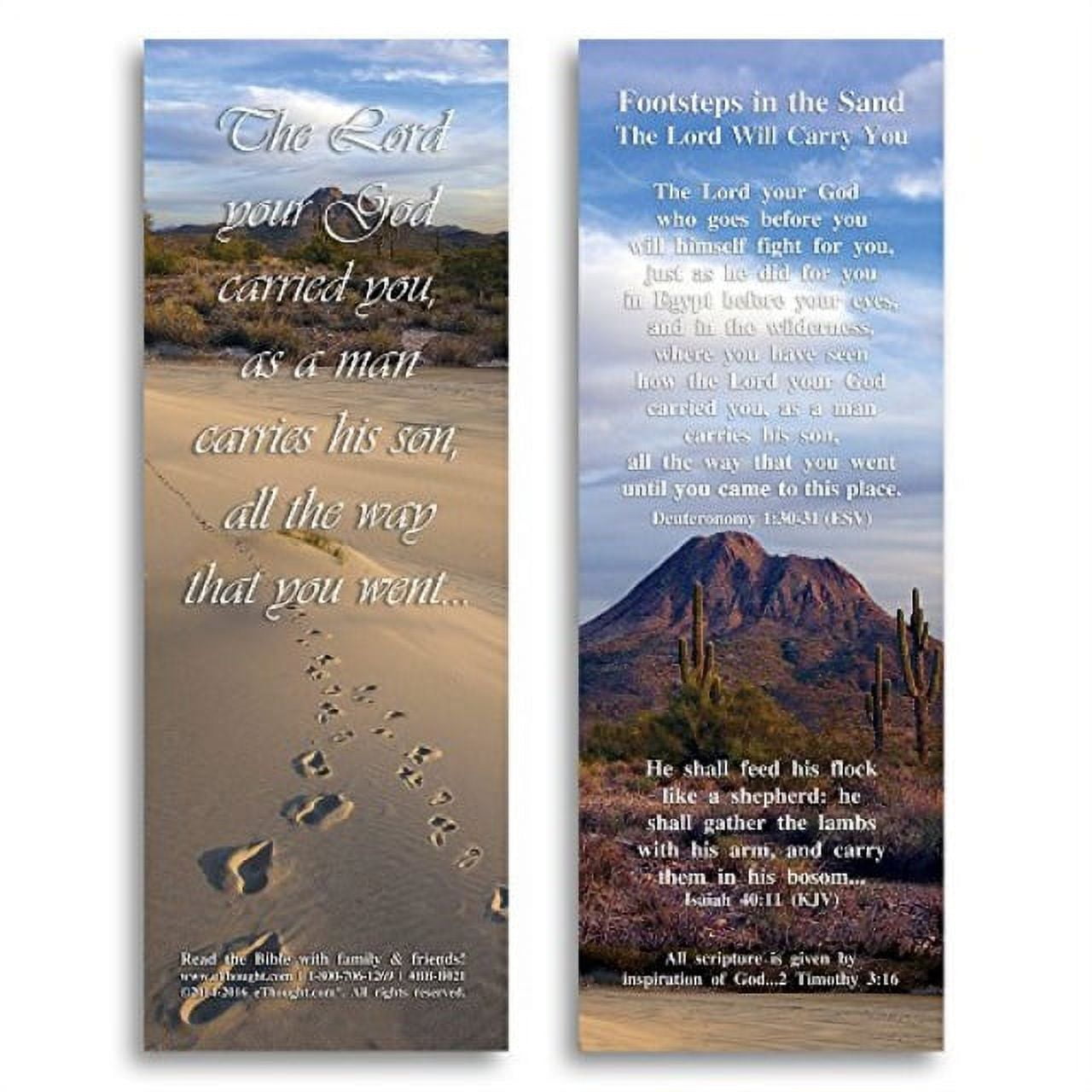 Footsteps In The Sand - Bible Cards - Pack of 25 - Walmart.com