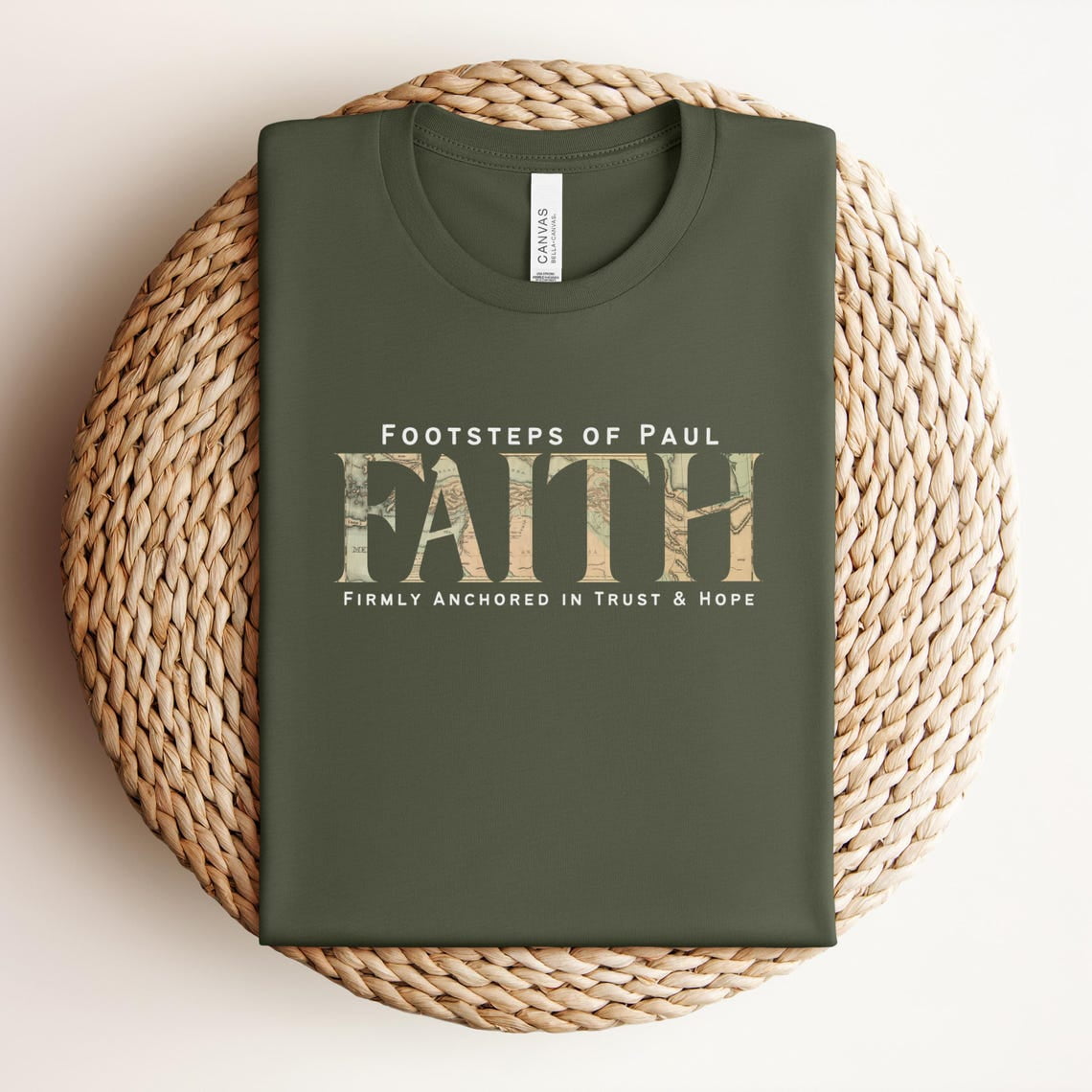 Footsteps Of Paul Shirt, Faith Map Print Tee, Biblical Tour Shirt ...
