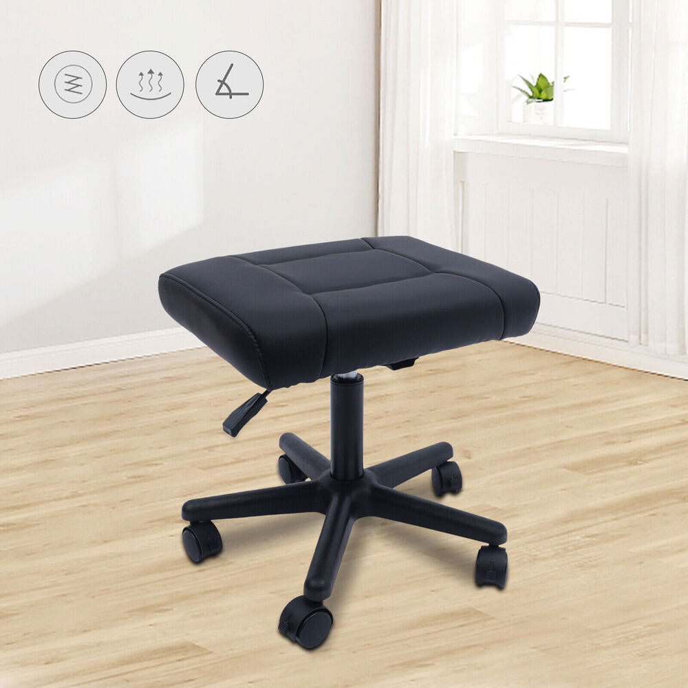 Footstool On Wheels, 15-20'' Adjustable Height, Rolling Stool Foot Rest ...