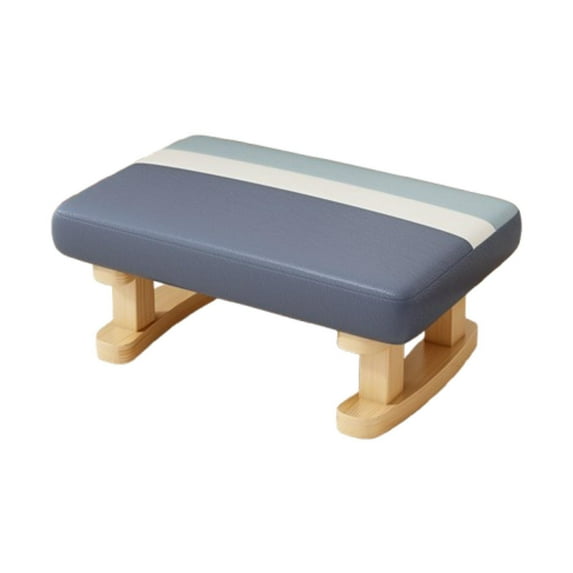 Footstool Ottoman Small Stool Tech Fabric Soft Padding Blue Living Room ...