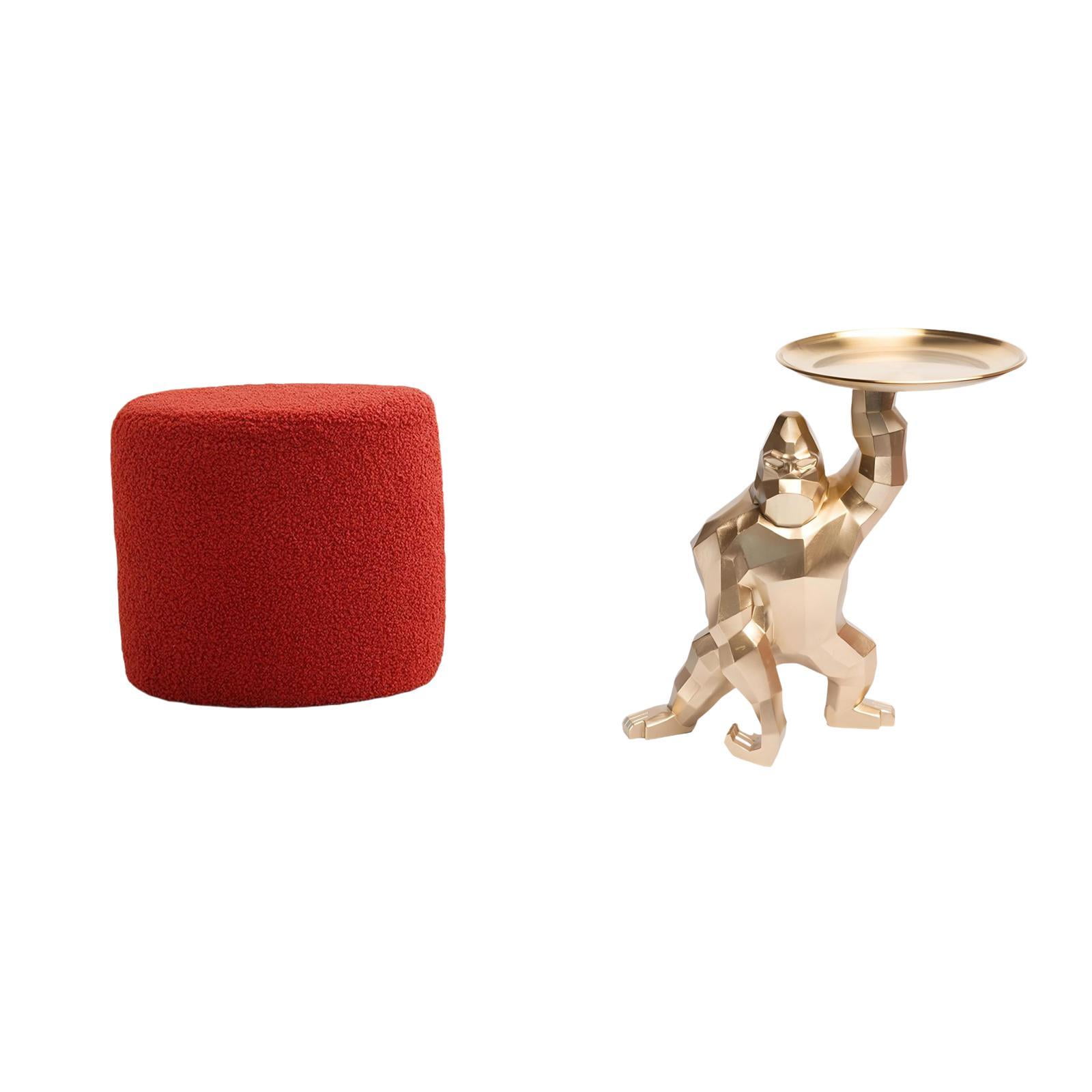 Footstool Ottoman Statue Resin Material Compact Design for Living Room ...