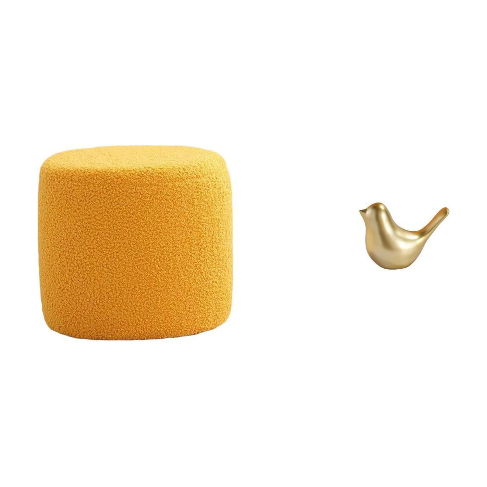 Footstool Ottoman Stool Cube Stool with Golden Birds Figurine Resin ...