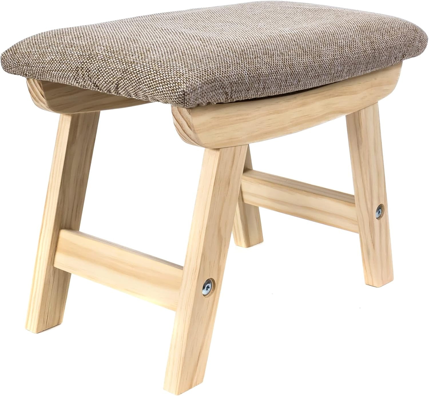 Footstools for Small Spaces – Compact, Natural Flax Linen, Cushioned ...